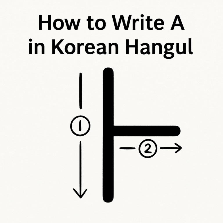 How to Write A in Korean Hangul — A Beginner’s Guide to the Korean ...